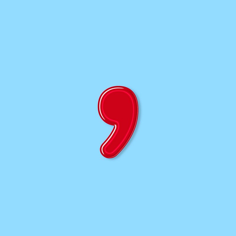 Jelly bold embossed psd comma | Free PSD - rawpixel