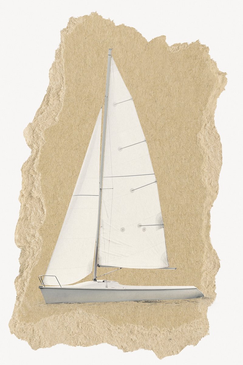Sailboat, ripped paper collage element | Premium Photo - rawpixel