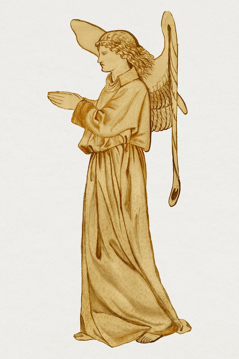 Vintage gold angel illustration design | Premium PSD - rawpixel