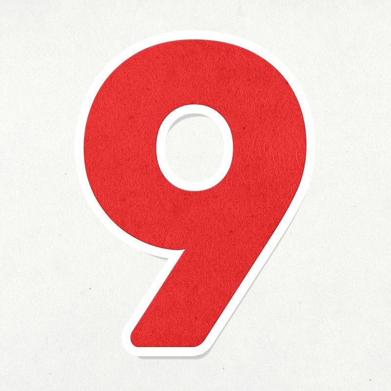 Red number nine sticker design | Premium PSD - rawpixel