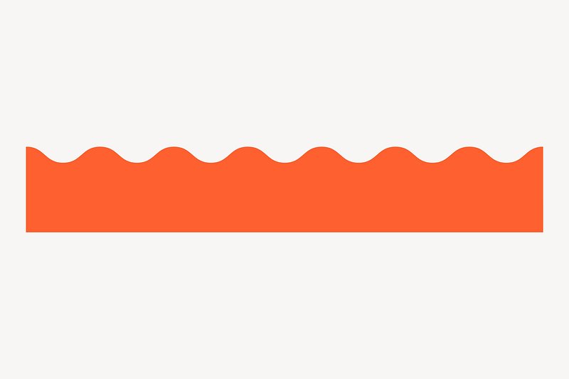 Wavy orange divider, geometric border | Premium Vector - rawpixel
