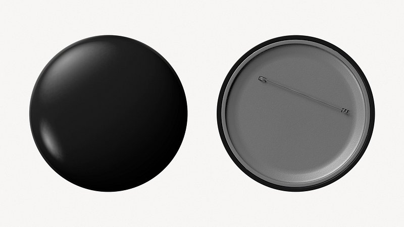 Black pin badge, stationery design | Free Photo - rawpixel