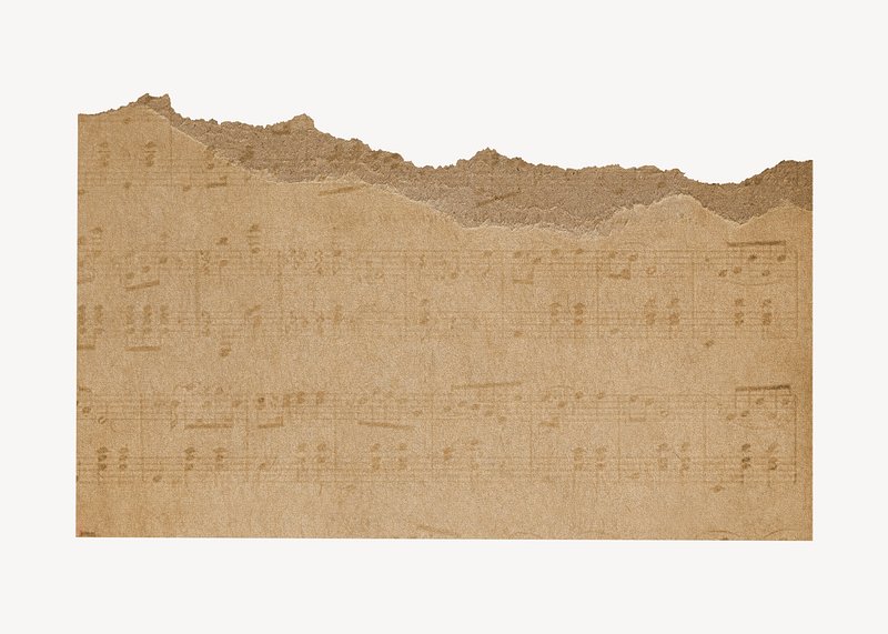 Ripped music sheet collage element | Premium PSD - rawpixel