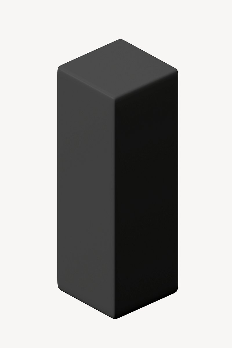 Black rectangle shape, 3D geometric | Premium PSD - rawpixel