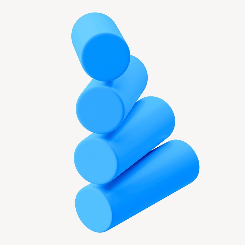 3D tube shapes, blue graphic | Premium PSD - rawpixel