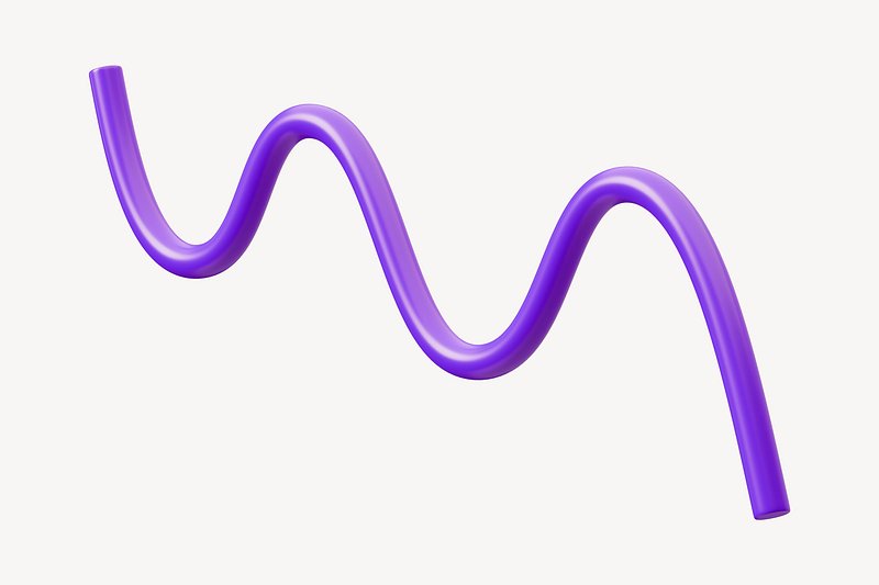 Purple squiggle 3D geometric collage | Premium PSD - rawpixel