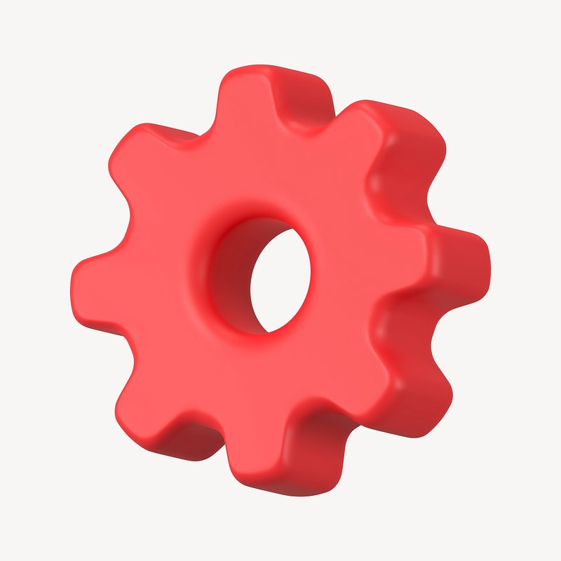 Red gear clipart, 3D setting | Free Photo Illustration - rawpixel