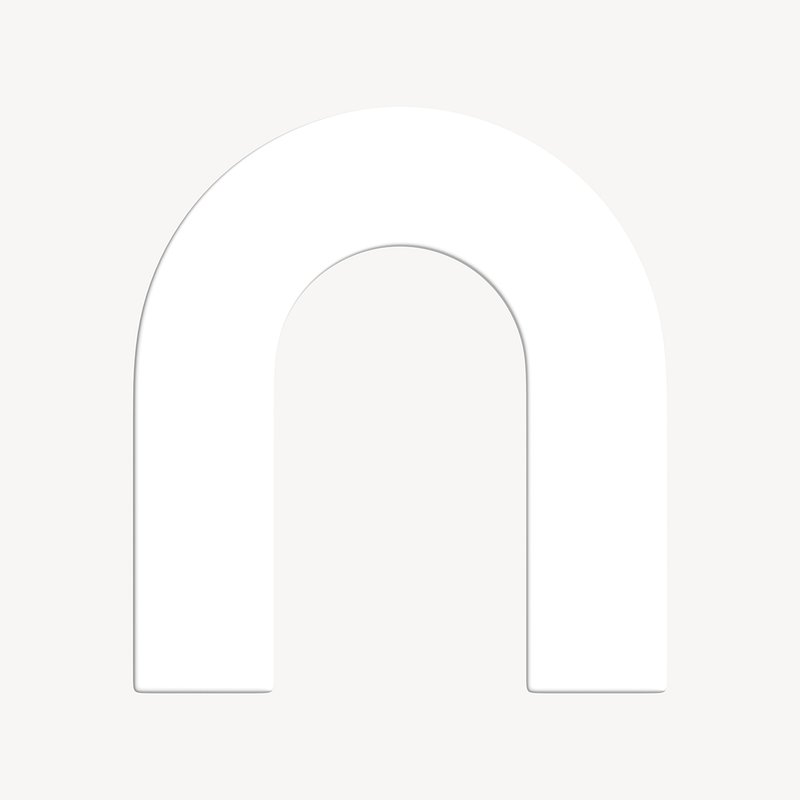 3D white u shape, geometric | Premium PSD - rawpixel