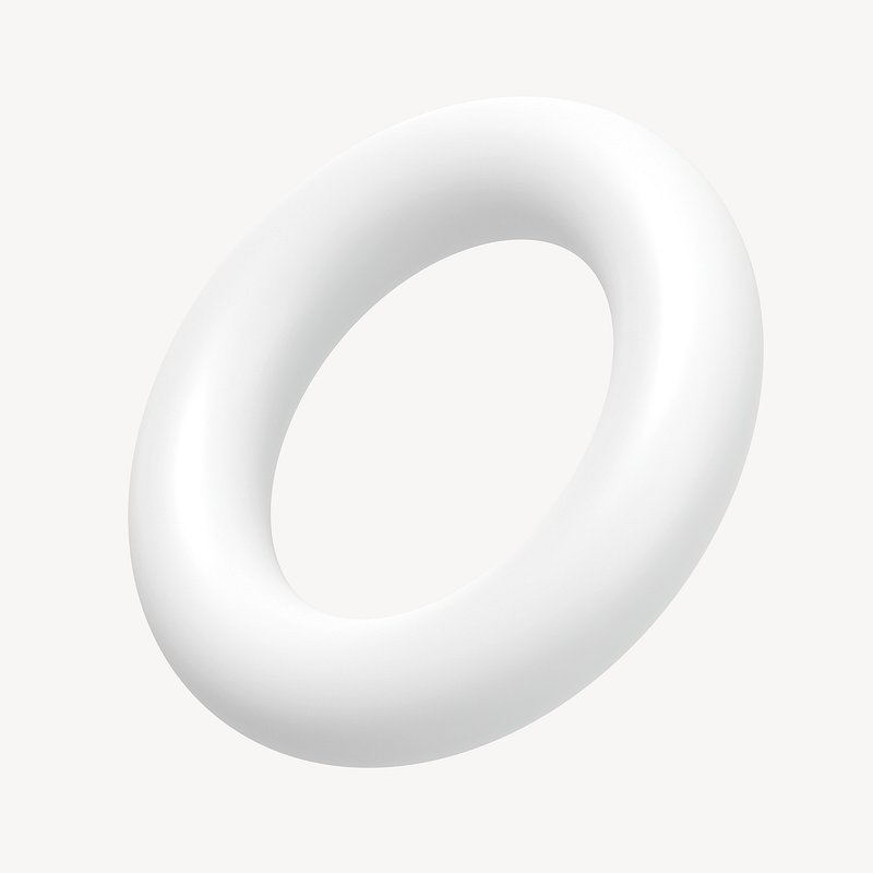 White 3D torus ring shape, | Premium PSD - rawpixel
