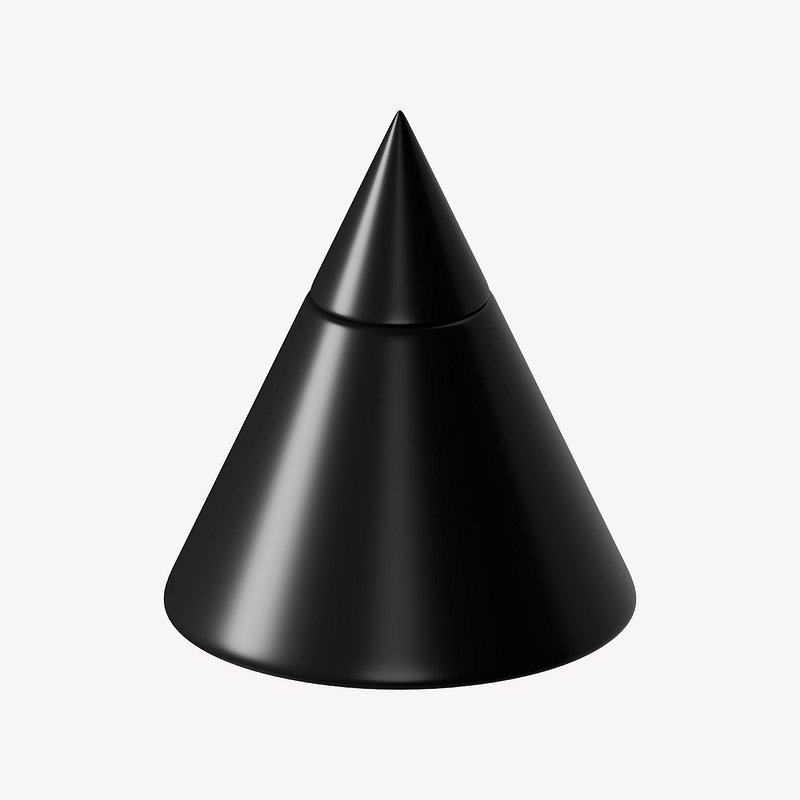 3D black cone shape, geometric | Premium PSD - rawpixel