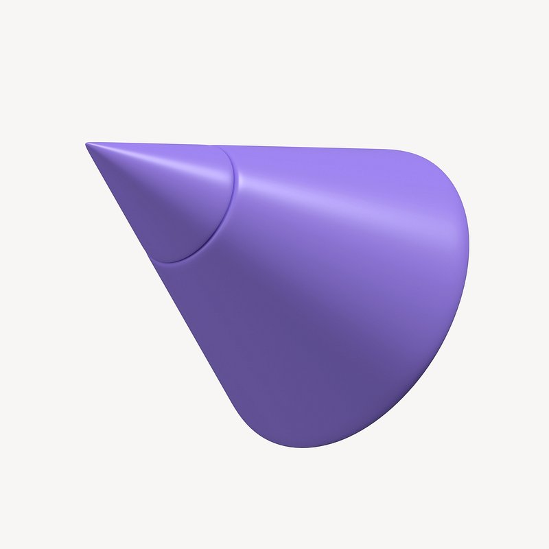 3D purple cone shape, geometric | Premium PSD - rawpixel