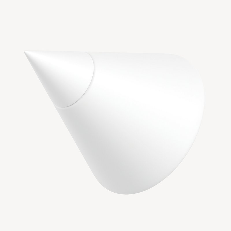 3D white cone shape, geometric | Premium PSD - rawpixel