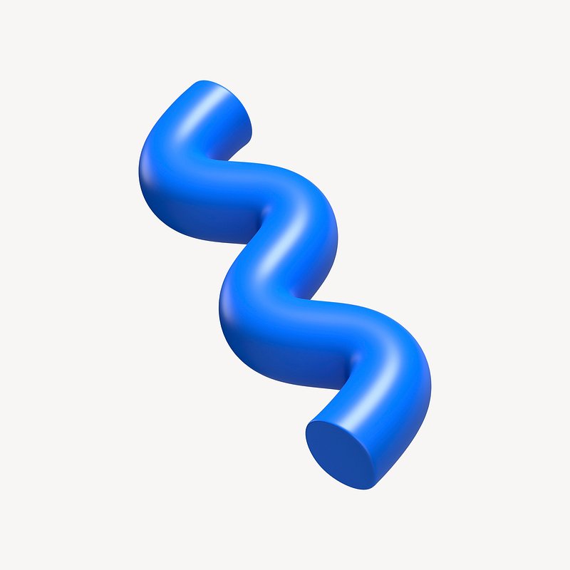 3D blue squiggle clipart, abstract | Premium PSD - rawpixel