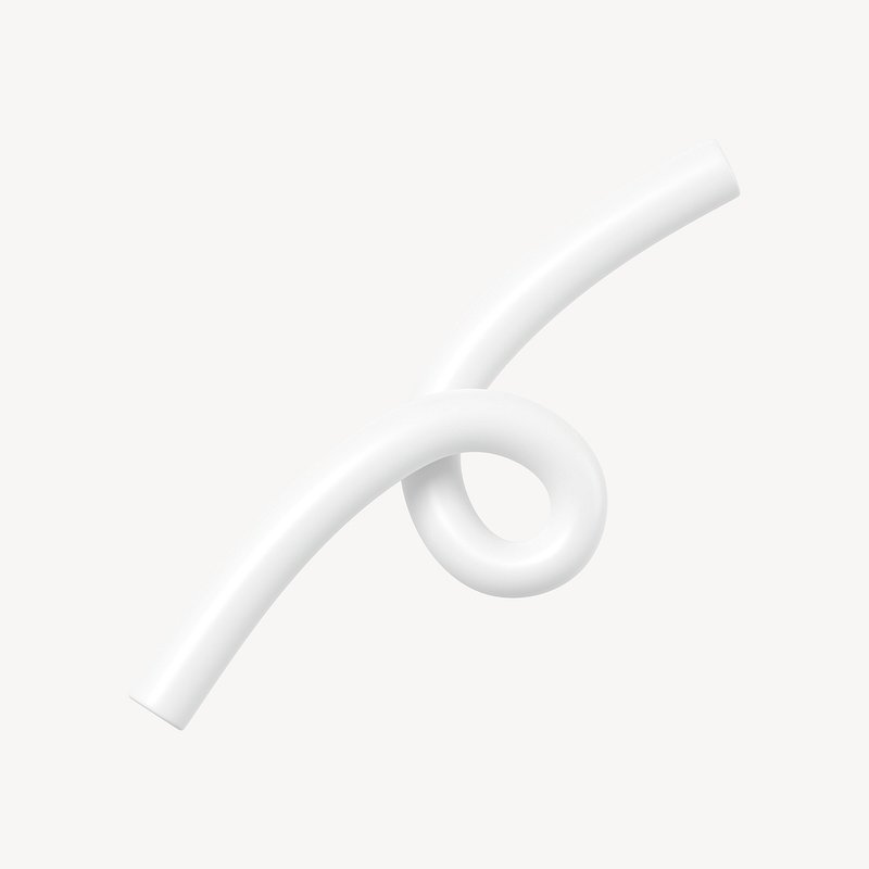 3D white squiggle clipart, abstract | Premium PSD - rawpixel