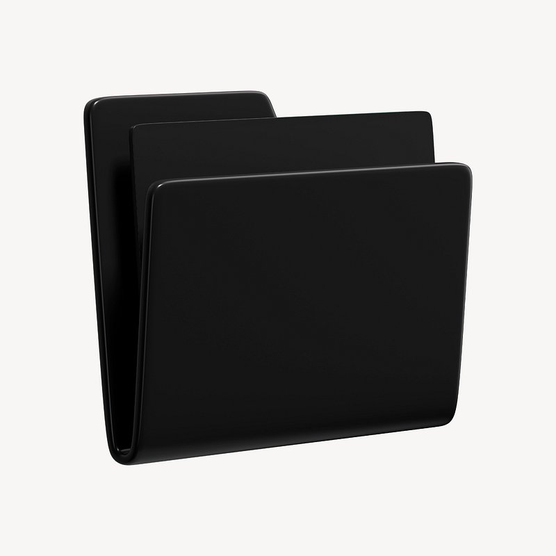 Black folder 3D icon, business | Free Photo - rawpixel