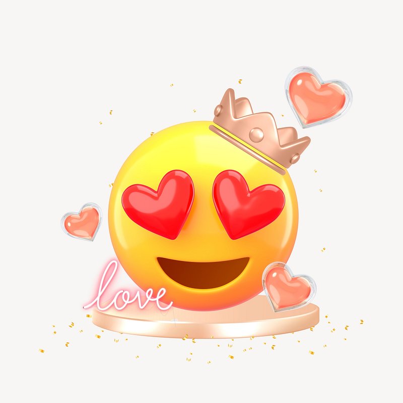 3D heart-eyes emoticon png, love | Premium PNG - rawpixel