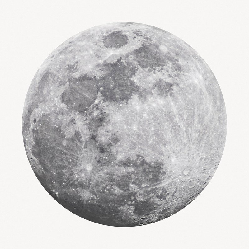 Full moon collage element, isolated | Free Photo - rawpixel