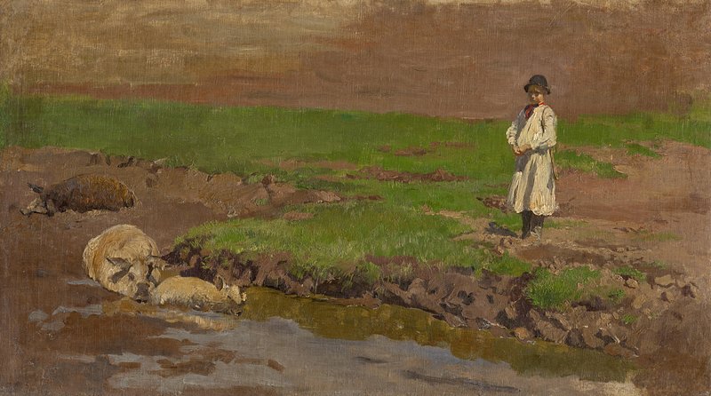 Swineherd by László Mednyánszky | Free Photo - rawpixel