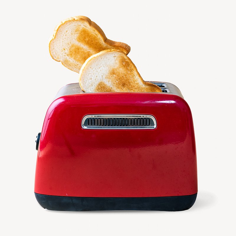 Bread red toaster, food isolated | Free Photo - rawpixel