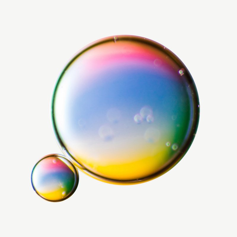 Holographic bubbles collage element psd | Premium PSD - rawpixel