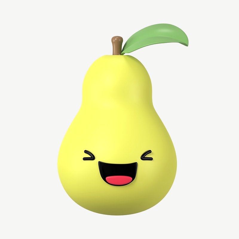 3D smiling pear, emoticon illustration | Premium PSD - rawpixel