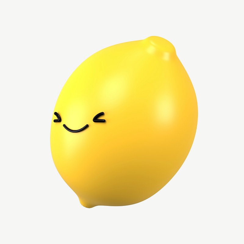 3D happy lemon, emoticon illustration | Premium PSD - rawpixel