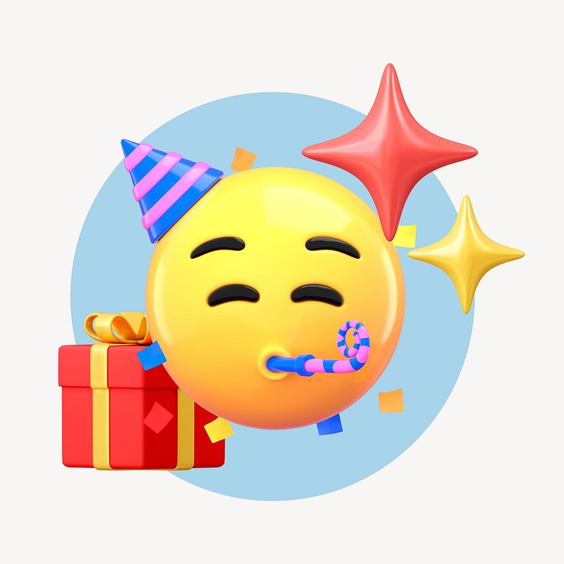 Birthday 3D emoticon illustration graphic | Free Photo - rawpixel