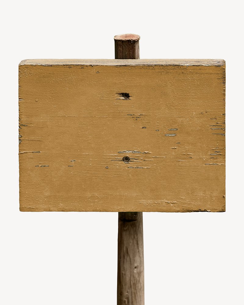 Blank Wood Sign On Post