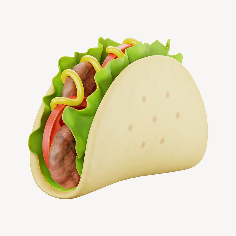 3D taco, element illustration | Free Photo Illustration - rawpixel