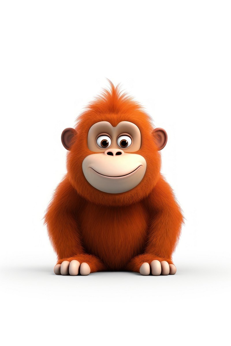 Orangutan wildlife cartoon mammal. | Free Photo Illustration - rawpixel
