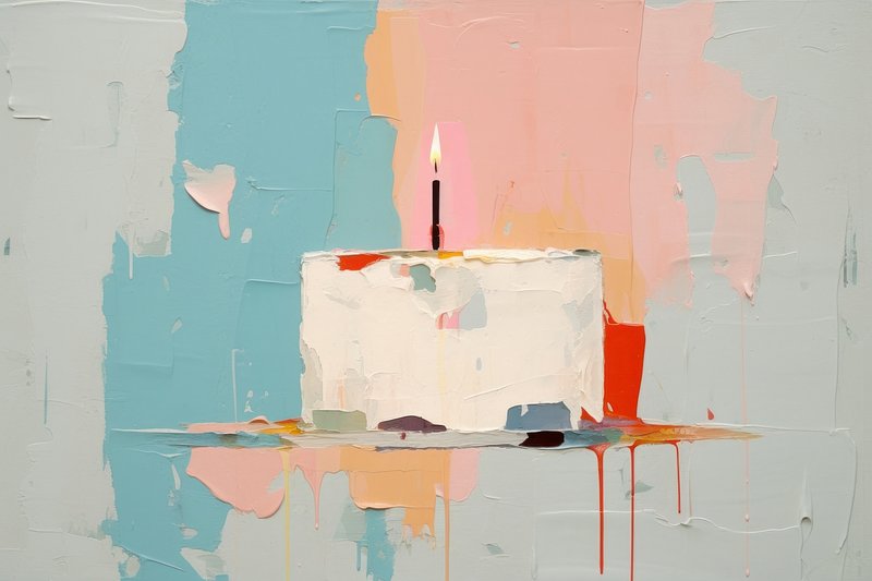 Art painting abstract birthday cake. | Premium Photo Illustration ...