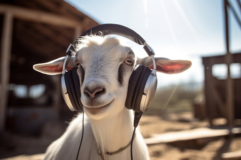 Headphones livestock mammal animal. | Free Photo - rawpixel