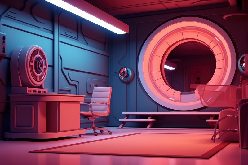 Technology room architecture illuminated. AI | Free Photo Illustration ...