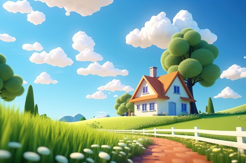 3d Cartoon Farm House With Farm Background Images | Free Photos, PNG ...