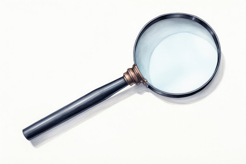 Magnifying glass white background circle | Free Photo Illustration ...