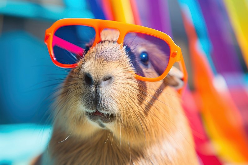Capybara Wearing Summer Sunglasses Images | Free Photos, PNG Stickers ...