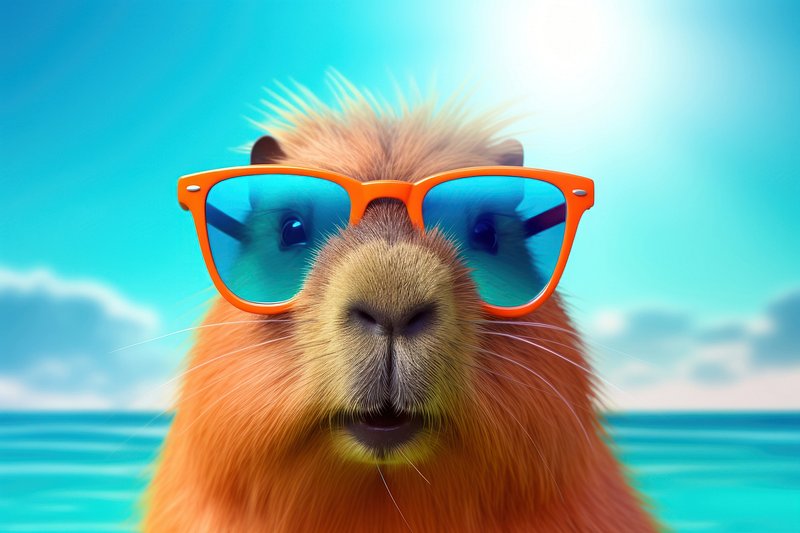 Capybara Wearing Summer Sunglasses Images | Free Photos, PNG Stickers ...