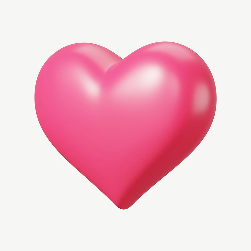 Pink heart, 3D collage element | Premium PSD - rawpixel