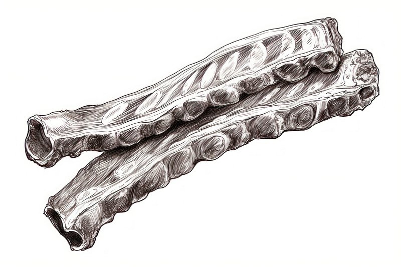 Pork ribs sketch drawing food. | Premium Photo Illustration - rawpixel