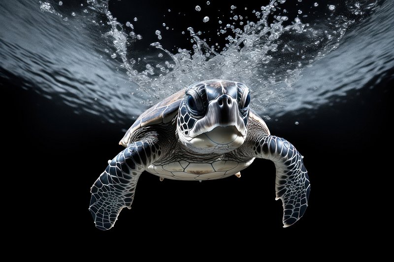 Sea turtle swimming reptile animal. | Free Photo - rawpixel