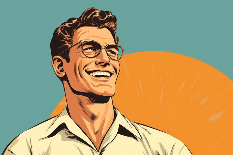 Retro laughing portrait smiling. | Free Photo Illustration - rawpixel