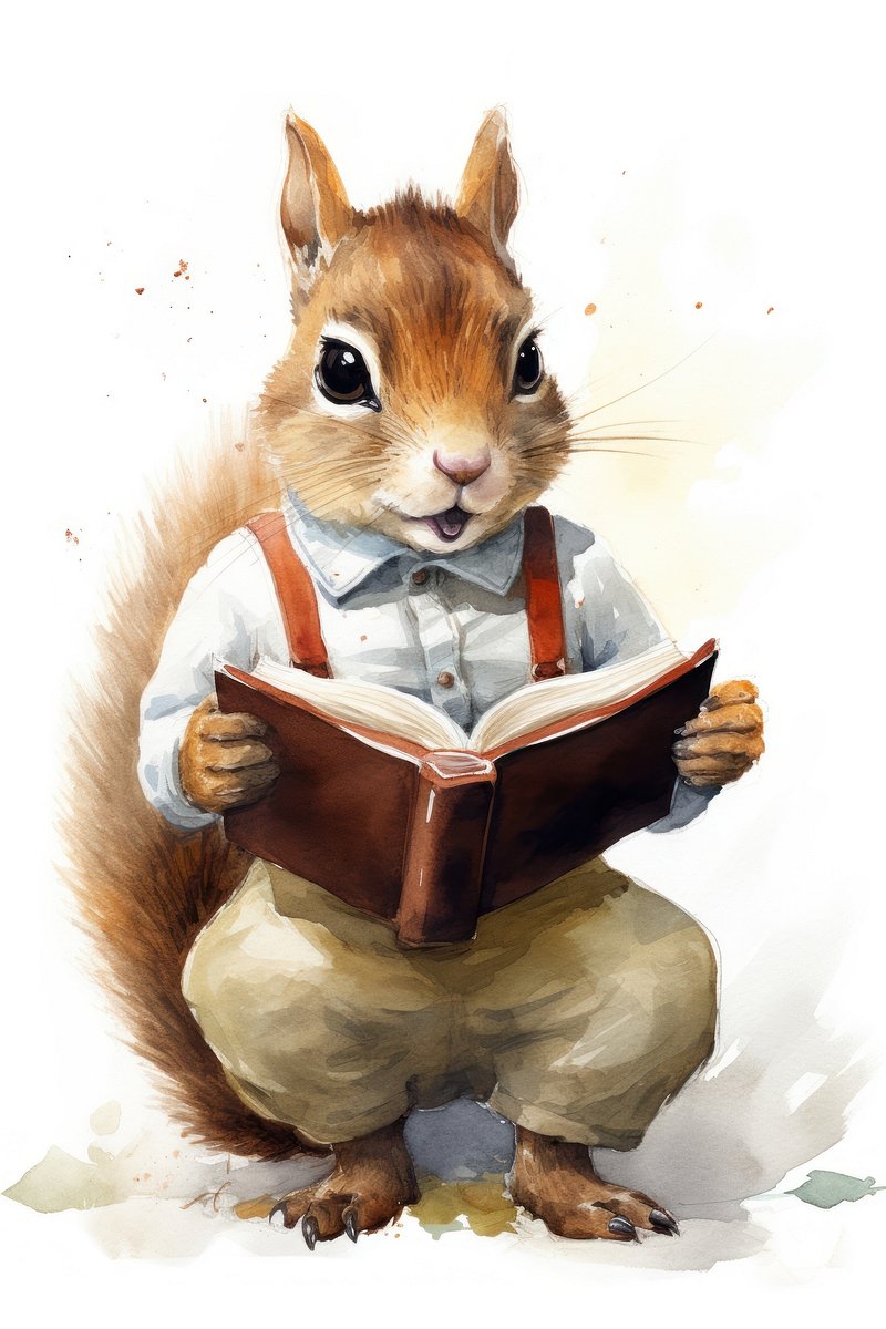 Squirrel Reading Images | Free Photos, PNG Stickers, Wallpapers ...
