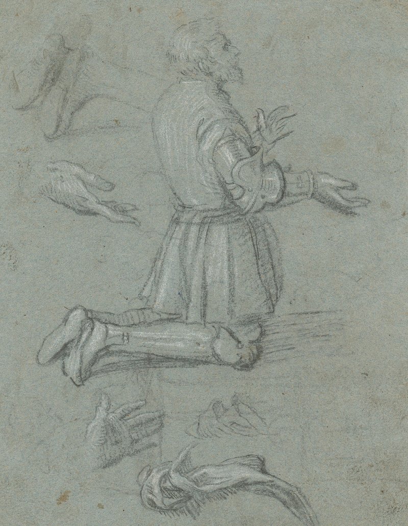 Study of a kneeling knight | Free Photo Illustration - rawpixel