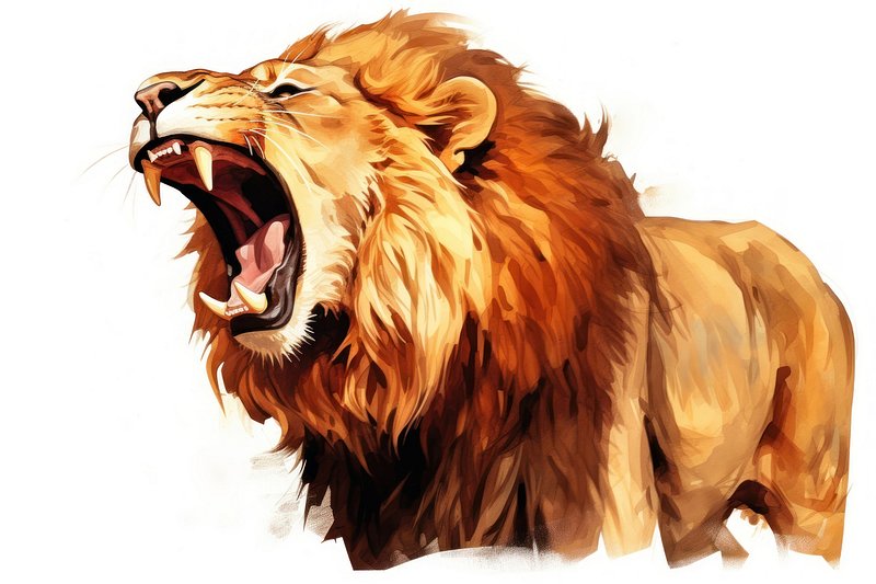 Lion roaring mammal animal. AI | Free Photo Illustration - rawpixel