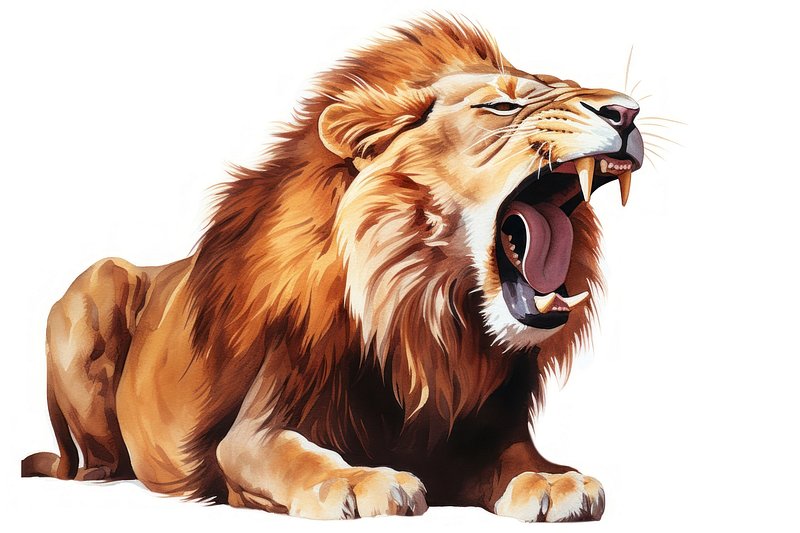 Lion roaring mammal animal. AI | Free Photo Illustration - rawpixel