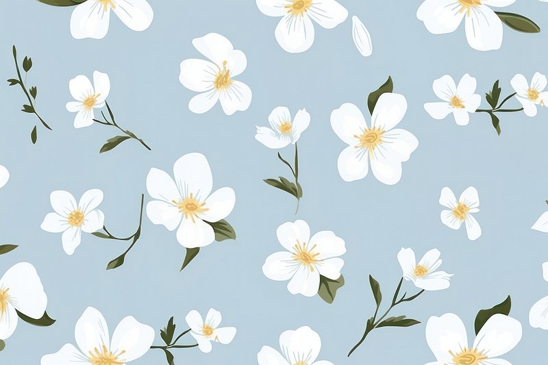 White flower pattern backgrounds plant. | Premium Photo Illustration ...