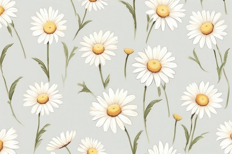Watercolor cute daisy pattern backgrounds | Free Photo Illustration ...