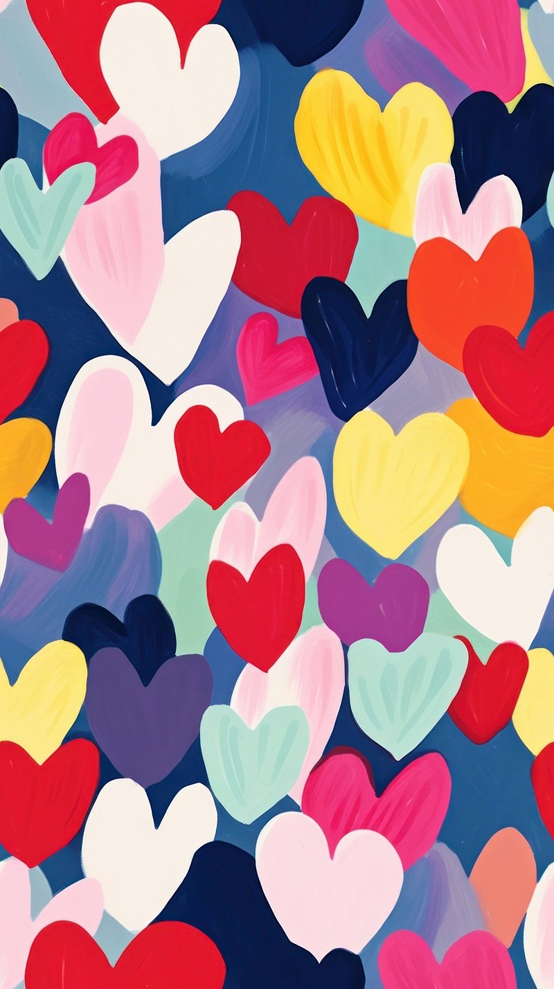 Colorful heart pattern backgrounds creativity. | Free Photo ...