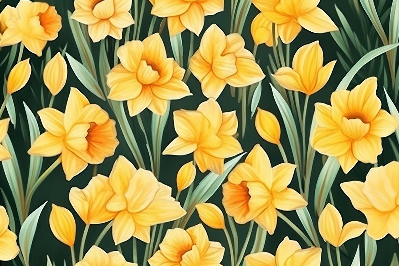 Daffodil daffodil backgrounds wallpaper. AI | Free Photo Illustration ...