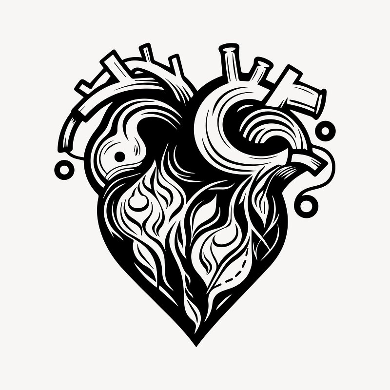 Heart flat old school illustration | Free Vector - rawpixel